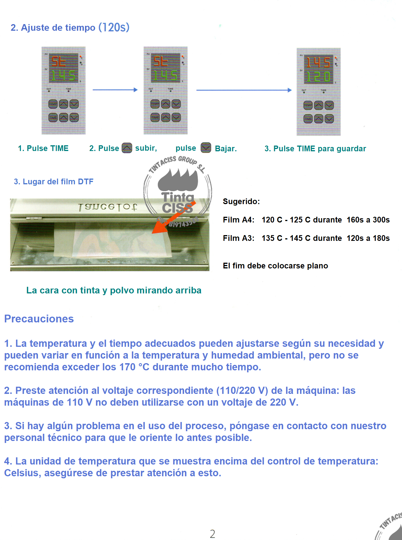 Horno DTF para curado de polvo DTF A3 Lancelot 34 x 50cm